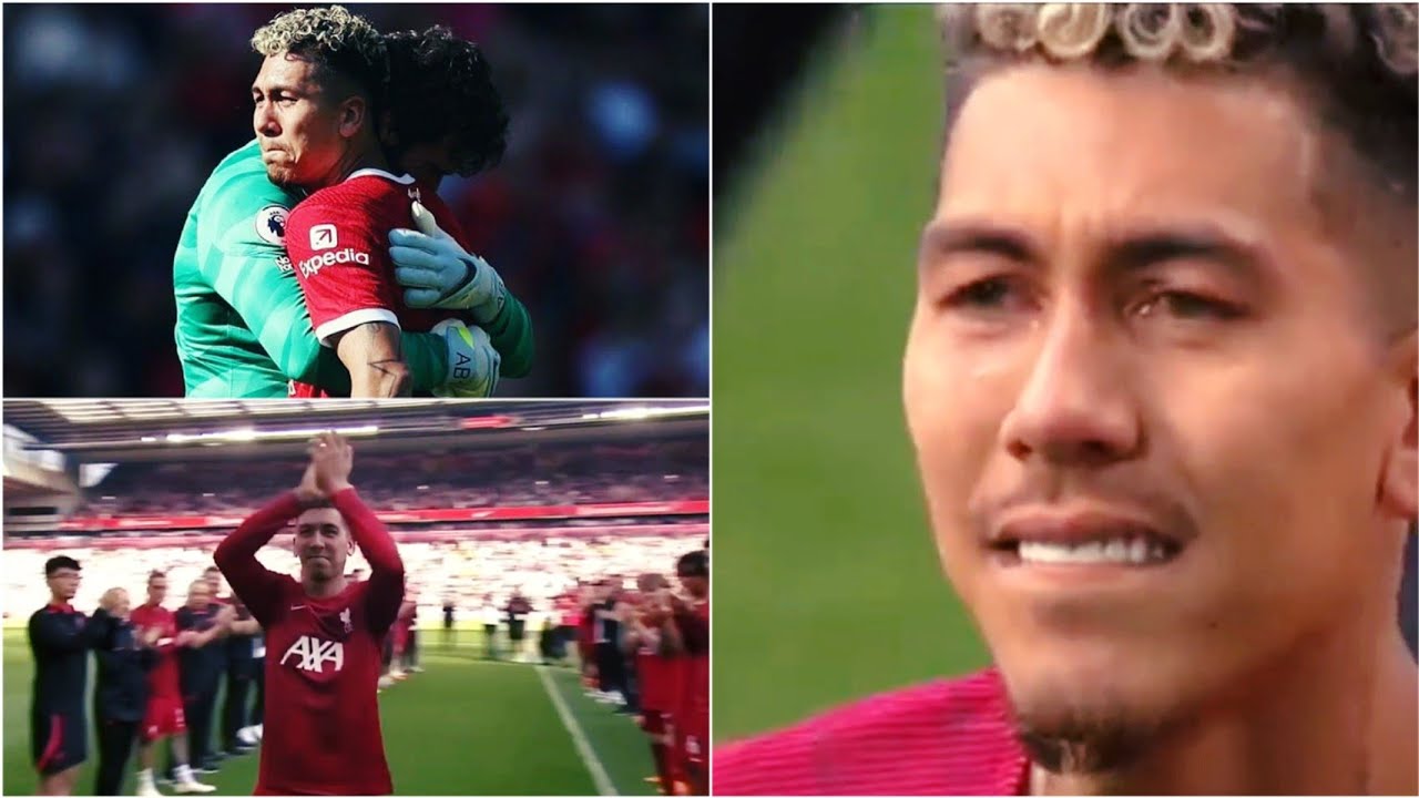 Roberto Firmino breaks down in tears on emotional Anfield farewell ...