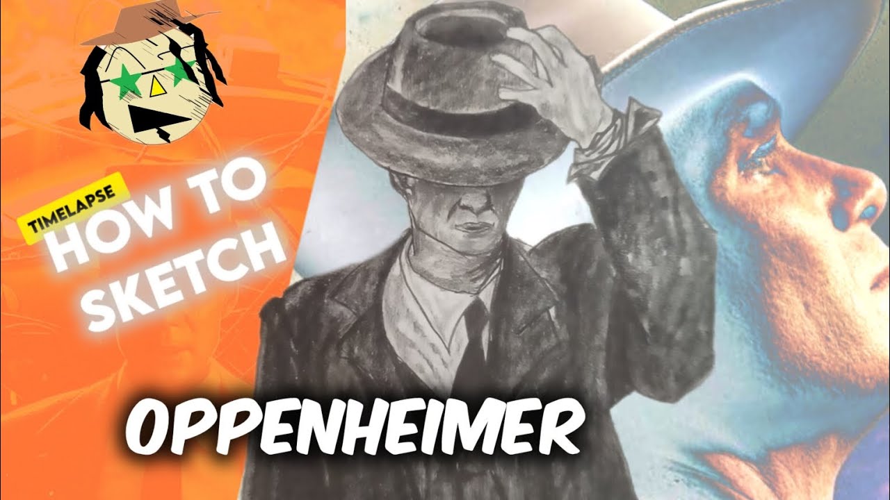 How to Sketch Oppenheimer (Oppenheimer film) | Sketch Timelapse - YouTube
