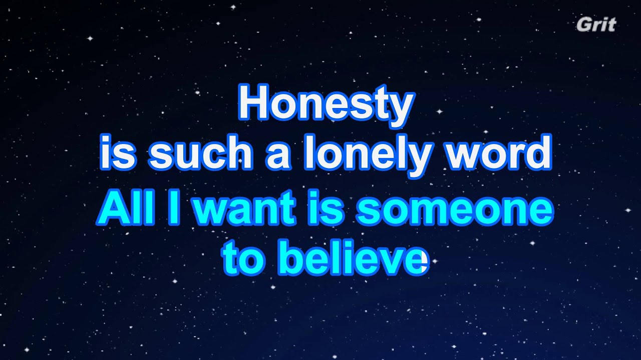 Honesty - Billy Joel Karaoke【No Guide Melody】 - YouTube