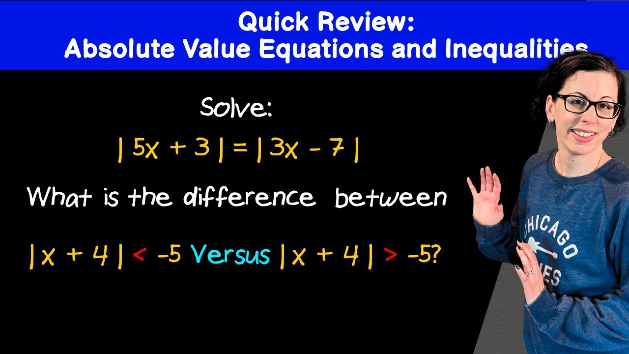 Quick Review: Absolute Value Equations and Inequalities - YouTube