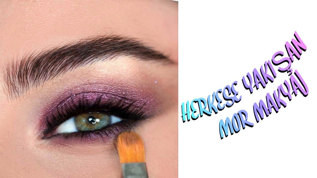 HERKESE YAKIŞAN MOR GÖZ MAKYAJI - YouTube