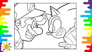 Mario VS Sonic Coloring Page| Mario Face To Face With t... | Doovi