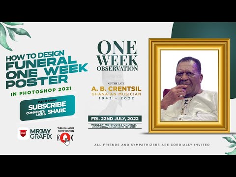 How to design one week funeral poster in photoshop 2021 - YouTube