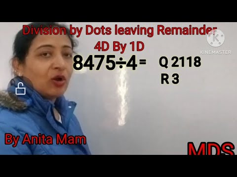 Division by Dots with Remainders 4D by 1D । long Division - YouTube