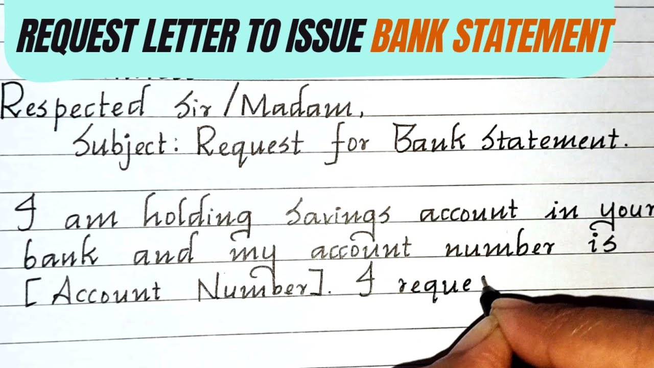 Letter to Bank || Request for Bank Statement || letter writing || neat ...