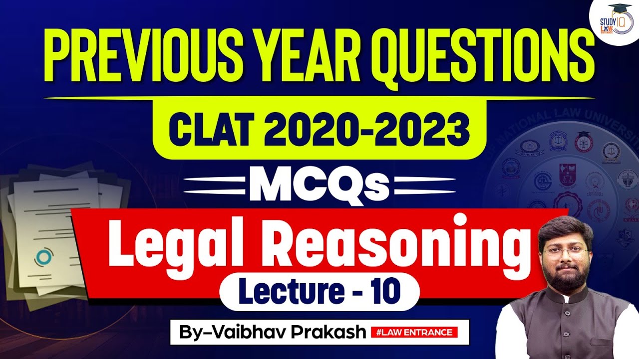 CLAT Previous Year Question Paper | CLAT PYQ | CLAT MCQ | StudyIQ LAW ...