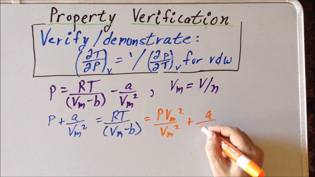 Thermodynamics: partial derivative property verification - YouTube