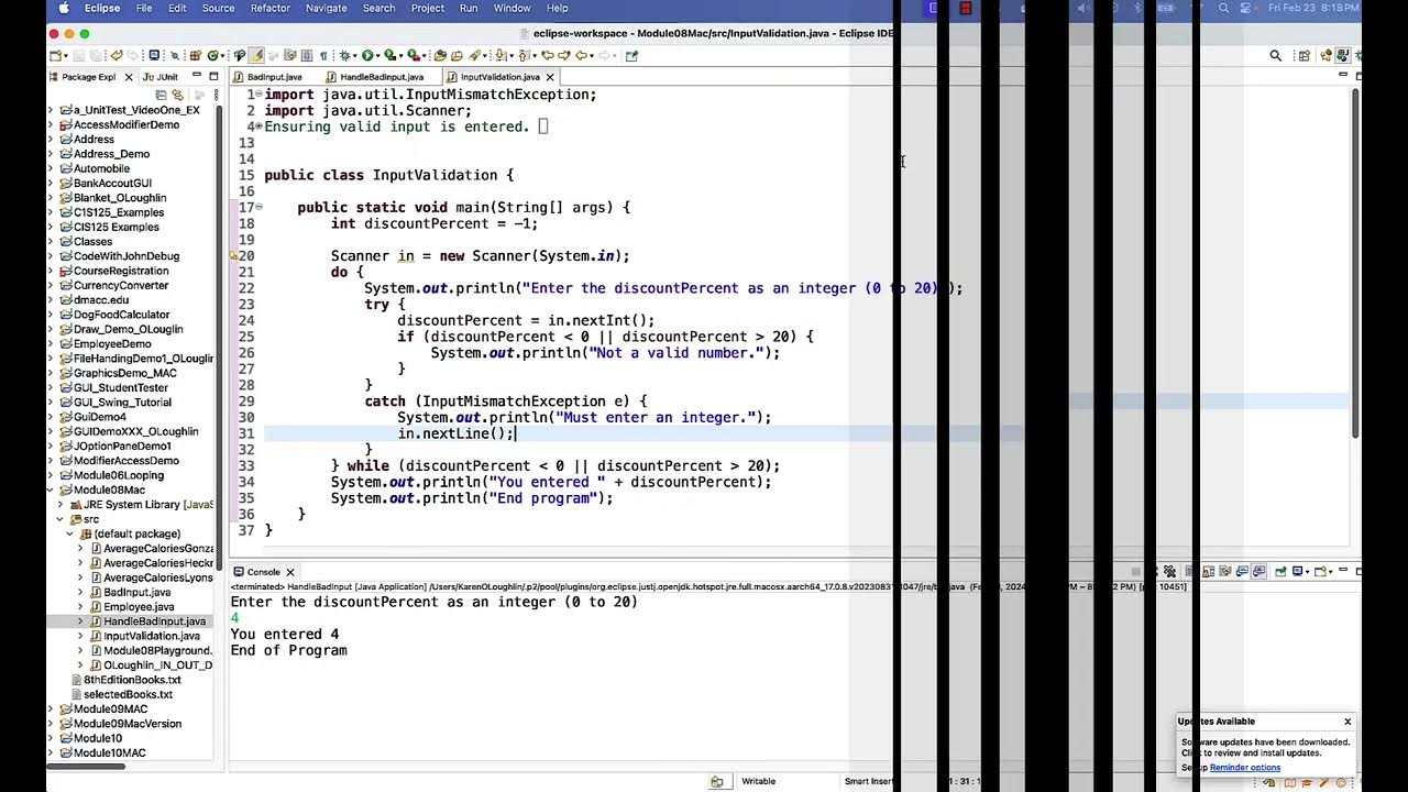 CIS171 Exceptions and Input Validation - YouTube