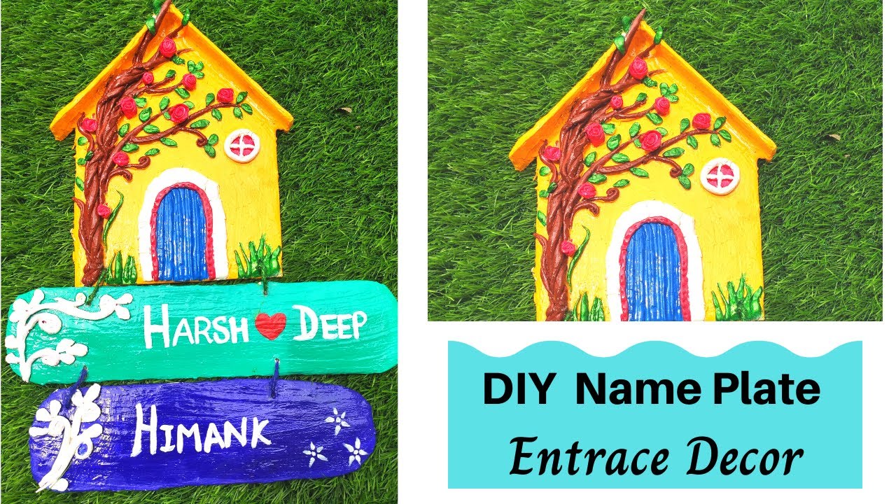 DIY Easy Door Nameplate Making At Home | DIY Nameplate | Reuse ...