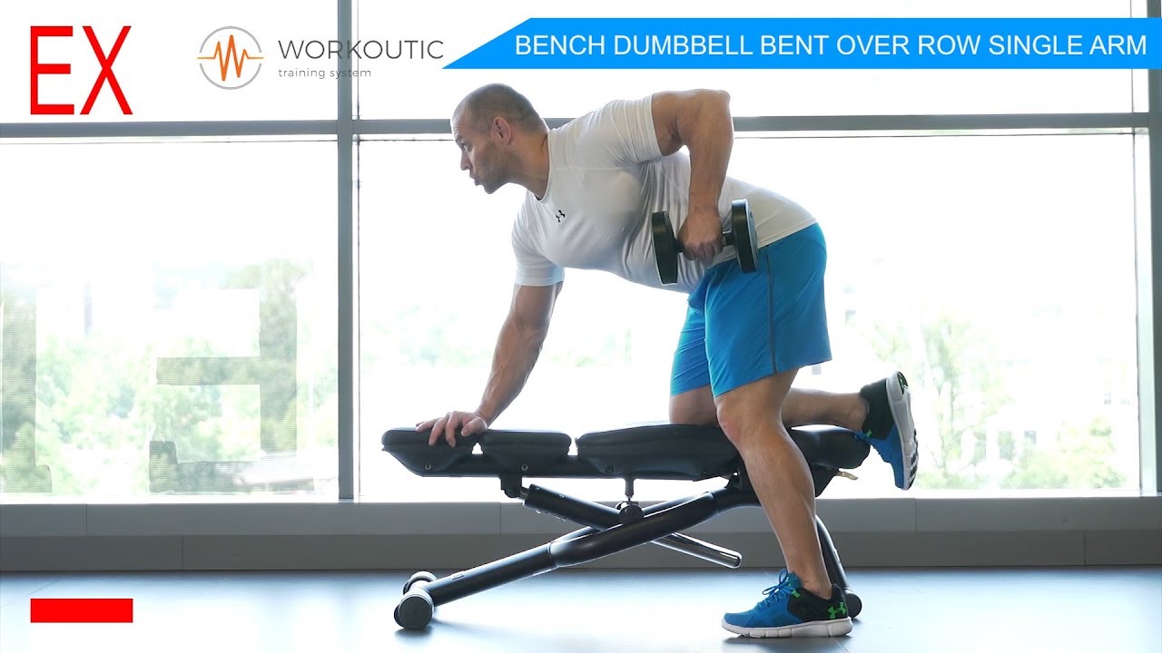 Workoutic - Back Exercise - BENCH DUMBBELL BENT OVER ROW SINGLE ARM ...