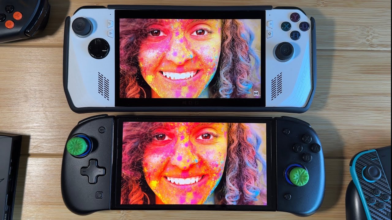 ROG Ally vs Switch OLED Screen Test - YouTube