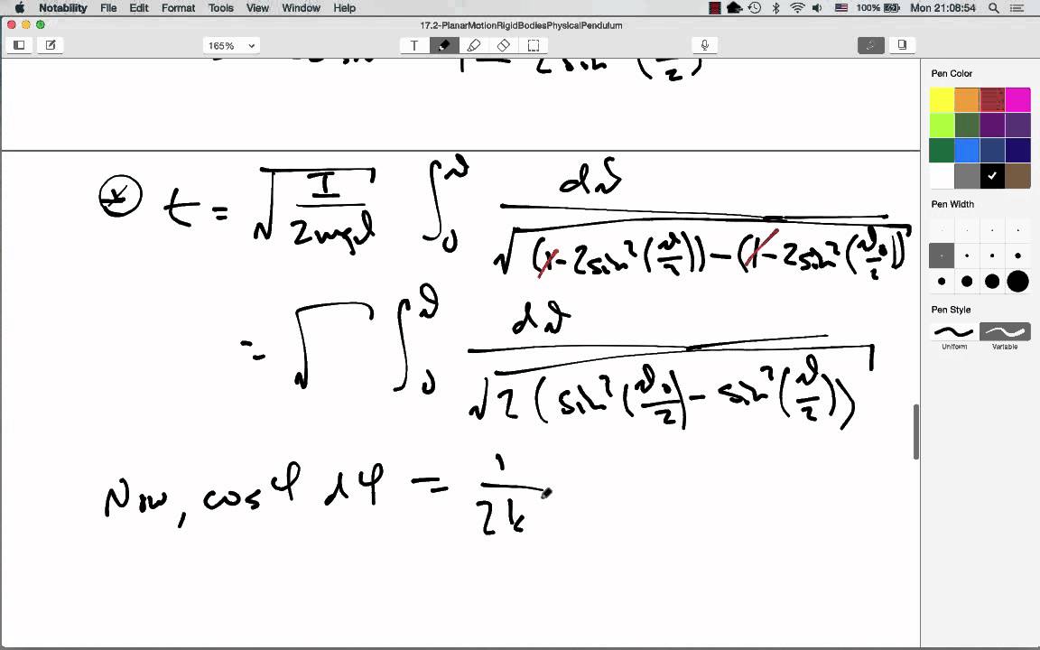 17.2: Planar Motion of Rigid Bodies: The Physical Pendulum - YouTube