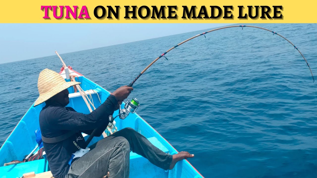 Tuna Fish on Home made lure - YouTube