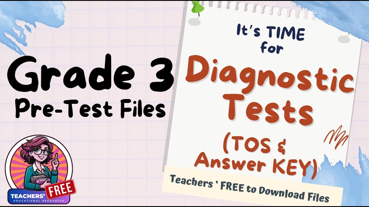 Grade 3 (Pre-Tests) Diagnostic Tests with TOS & Answer Key SY 2025-2026 ...