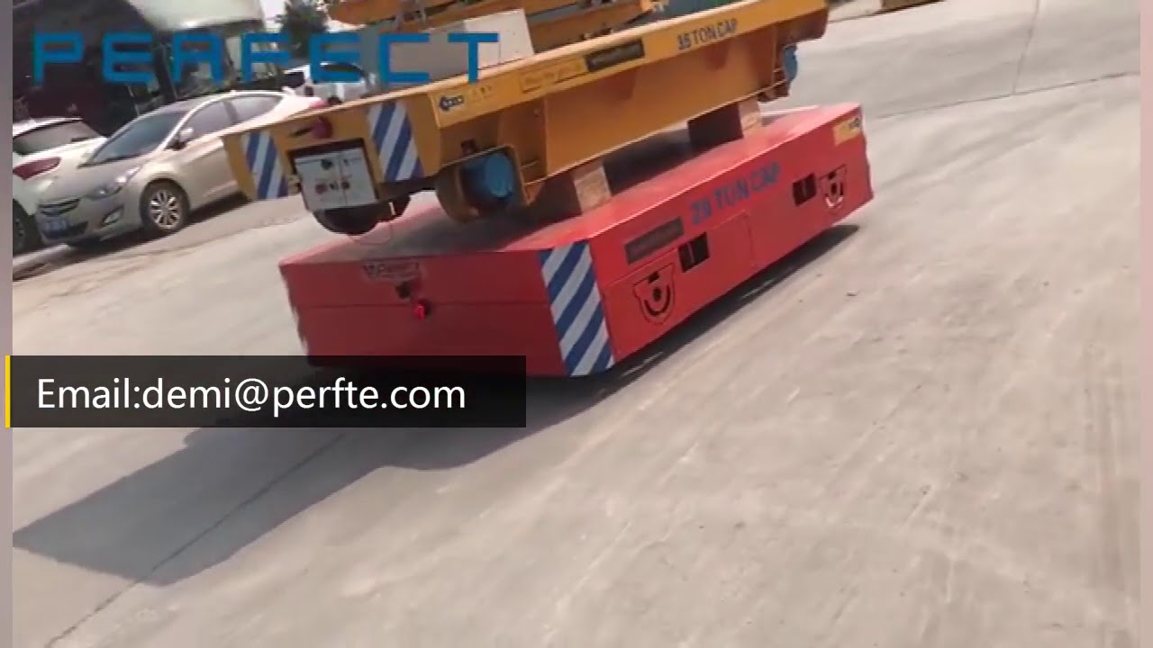 battery operated platform trolley wagon straddle carrier / battery ...