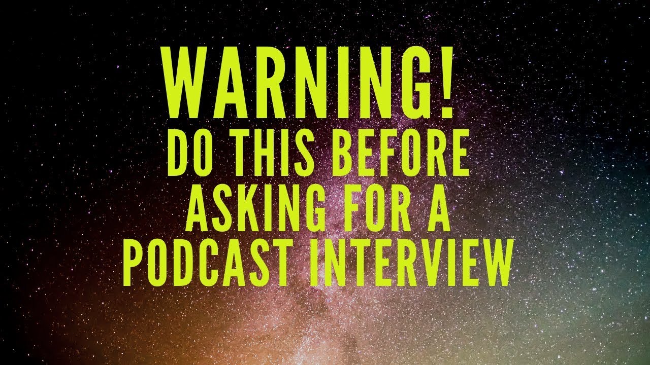 Podcast Warning! Do this before approaching a host - YouTube