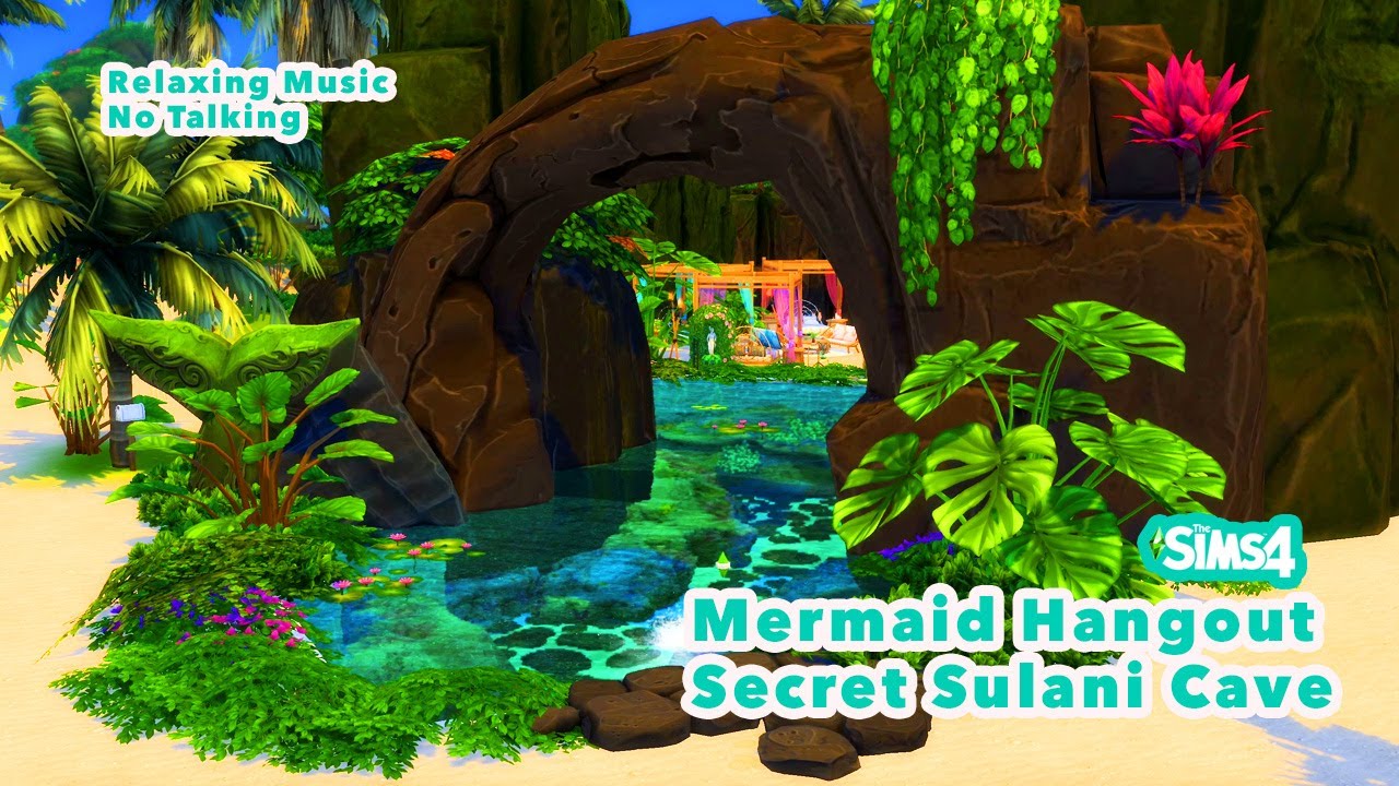 🌊 Mermaid Secret Cave Hangout 🌊 | Only Music, No talking | Sims 4 Speed ...