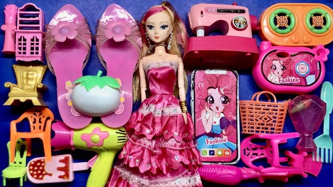 Little kitchen cooking set || barbie doll kitchen set - YouTube