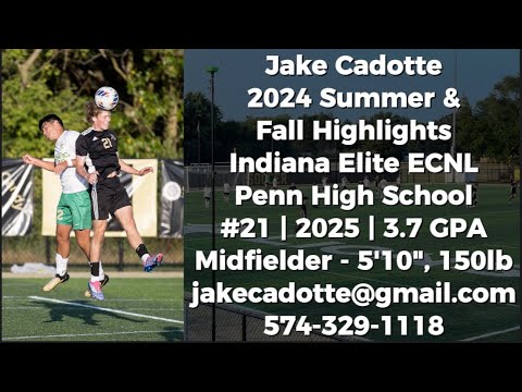 Jake Cadotte | 2025 | ECNL | Midfielder - Summer and Fall Highlights ...