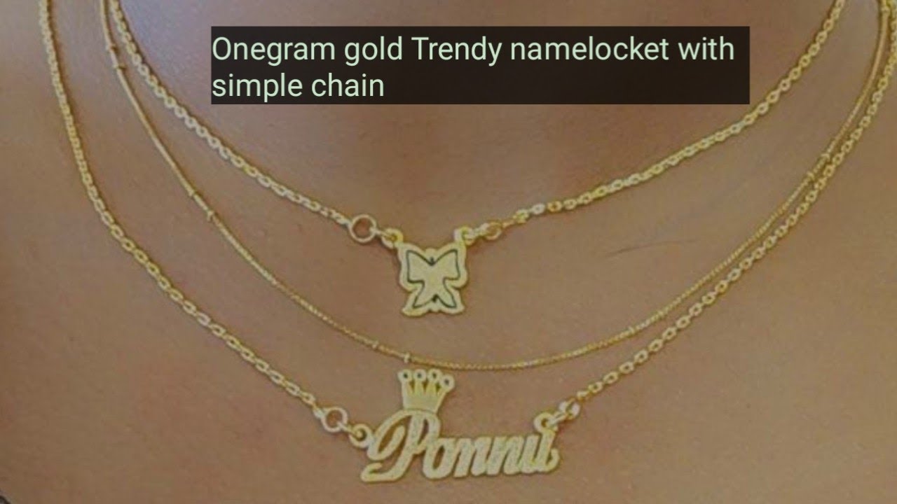 one gram gold name locket. customized pendant in your name -7012147809 ...