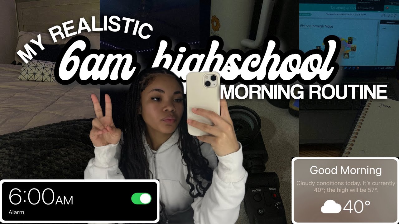 MY *REALISTIC* 6AM MORNING ROUTINE AS A HIGH SCHOOL STUDENT ♡︎ | GRWM ...
