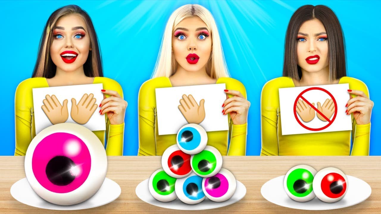 No Hands, One Hand and Two Hands Eating Challenge | Extreme Food ...