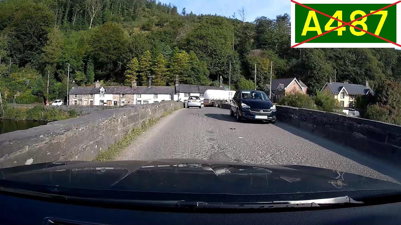 Former A487 - Machynlleth to Old Dyfi Bridge - YouTube