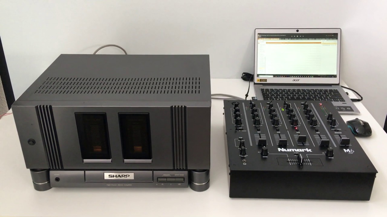 SHARP SX-8800H(GY) Amplifier + NUMARK M6 USB 4-channel mixer - YouTube