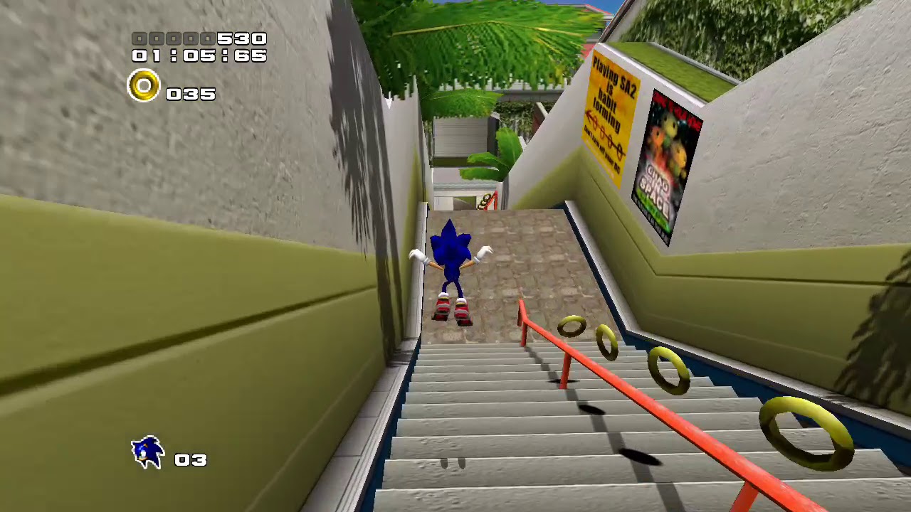 Sonic Adventure 2 gamesplay HD Dreamcast emulator - YouTube