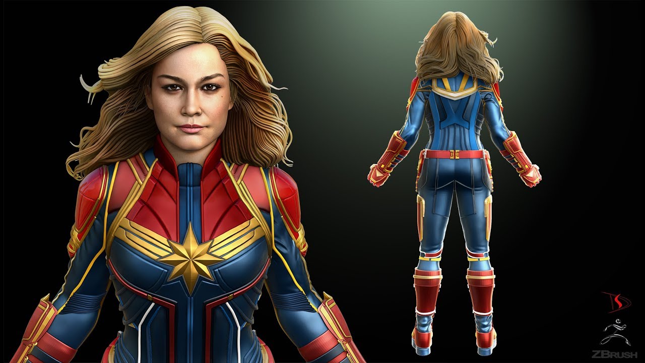 Captain Marvel Zbrush sculpting 2 Avengers Endgame SD Arts & Sculptures ...