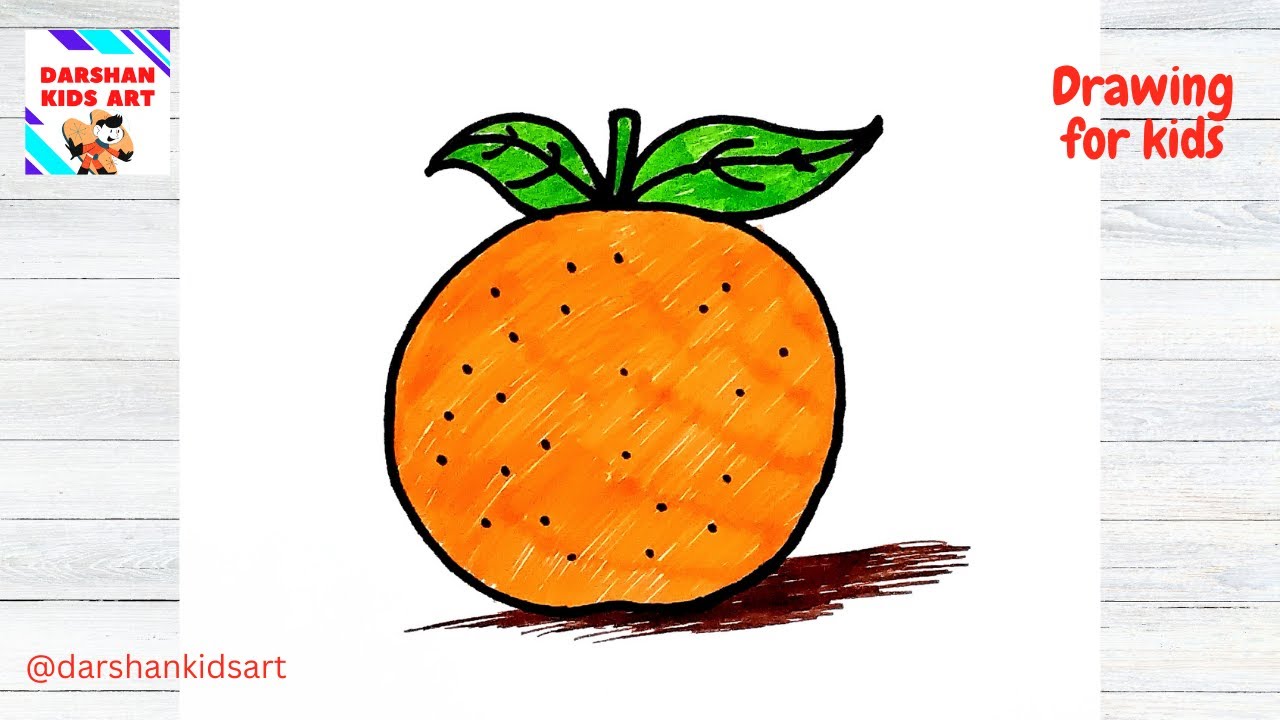 🌈 HOW TO DRAW A ORANGE FRUIT EASY STEP BY STEP | EASY - YouTube