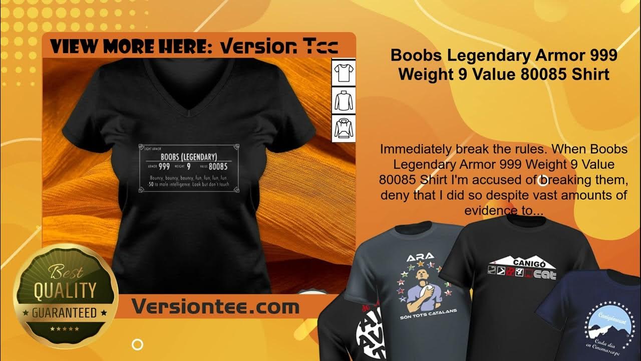 Boobs Legendary Armor 999 Weight 9 Value 80085 Shirt - YouTube