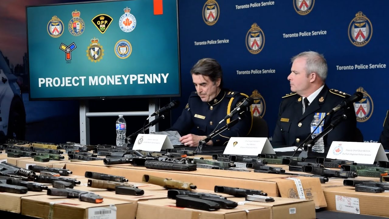 Toronto police arrest dozens, seize guns after cross-border probe - YouTube
