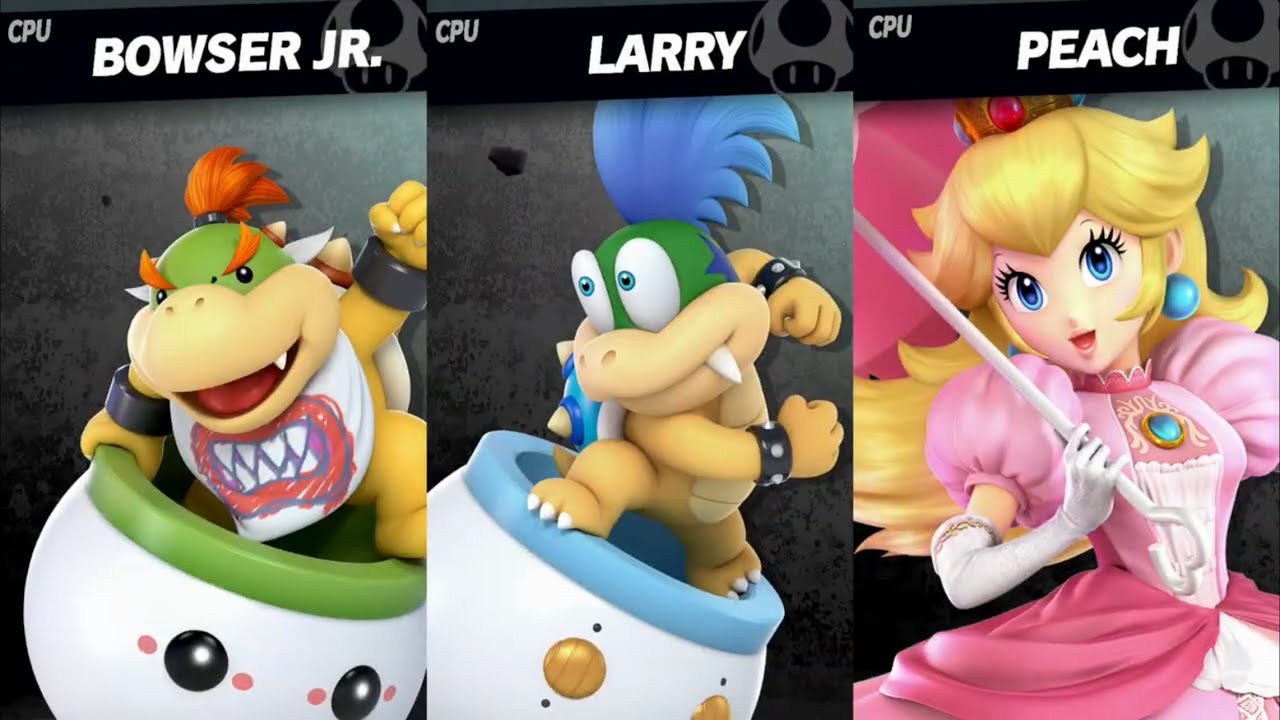 Super Smash Bros. Ultimate - Bowser jr vs Larry vs Peach - YouTube