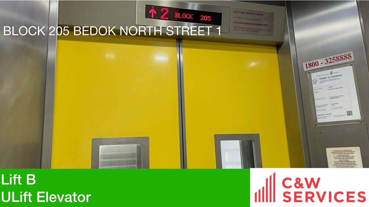 HDB Block 205 Bedok || ULift Elevator (Lift B) - YouTube