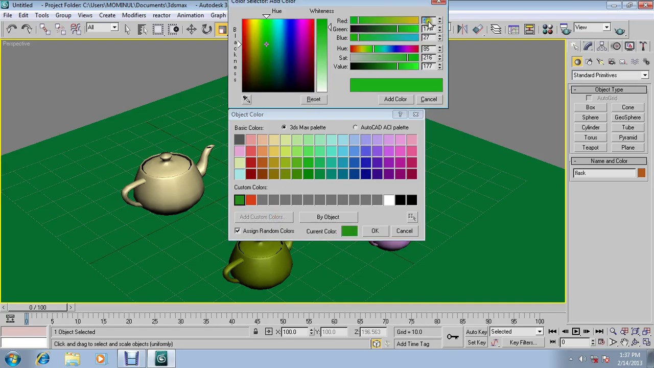 Give the Object Name & Color in 3ds max - YouTube