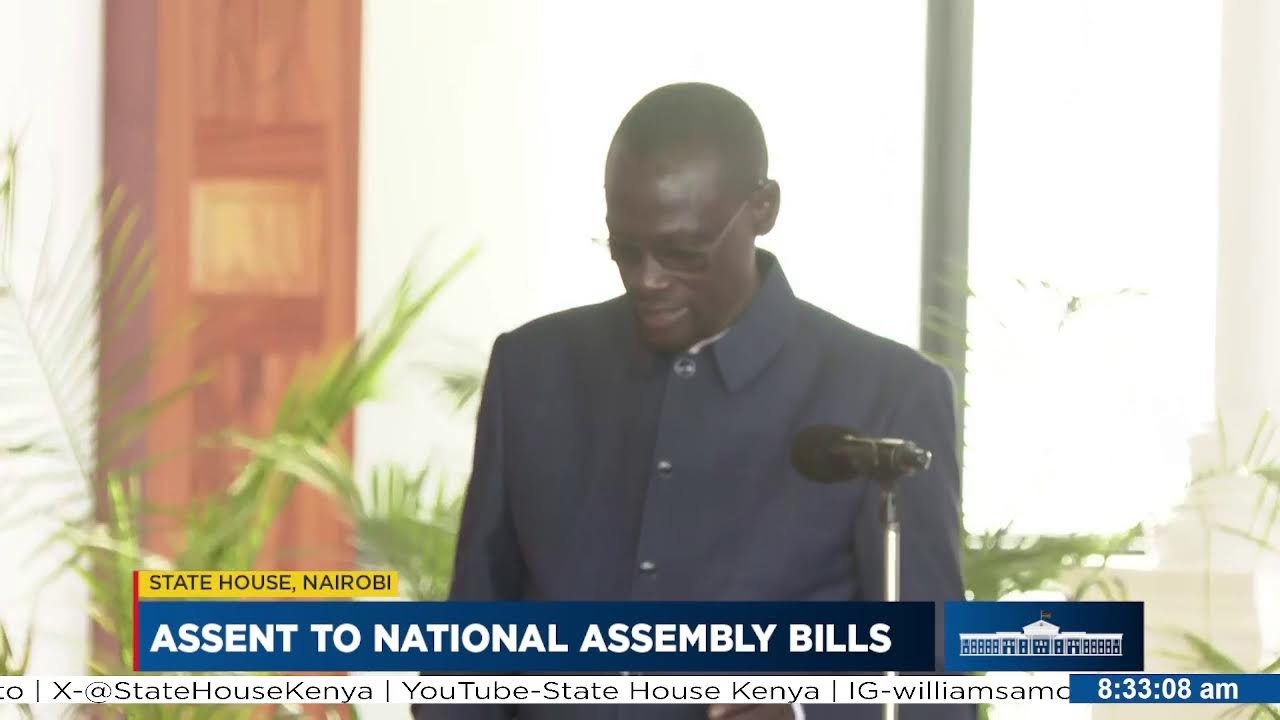LIVE : Assent to National Assembly Bills, State House, Nairobi - YouTube