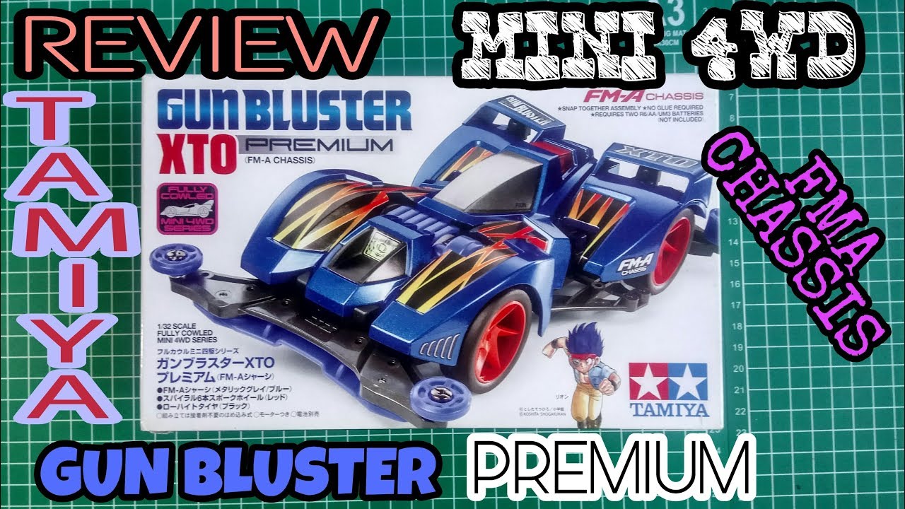 Review Tamiya Mini 4WD GUN BLUSTER XTO Premium FMA Chassis (ミニ四駆) - YouTube