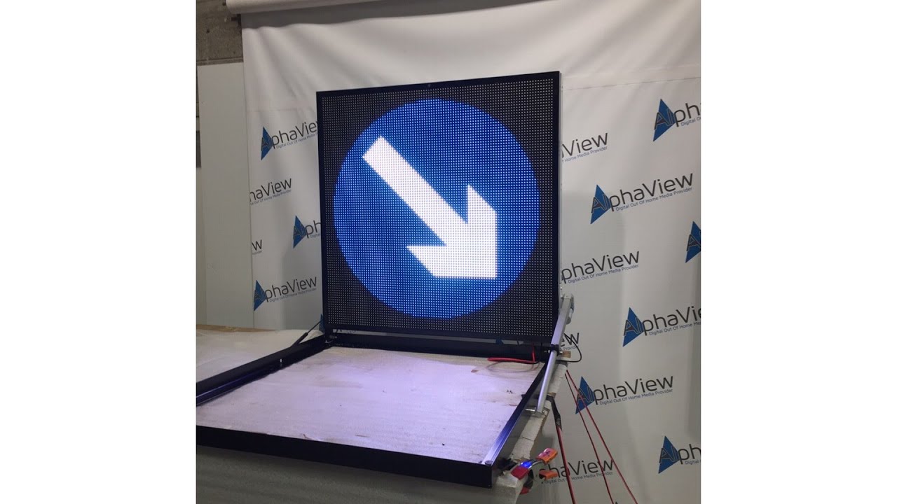 Van mounted VMS with automatic lift - YouTube