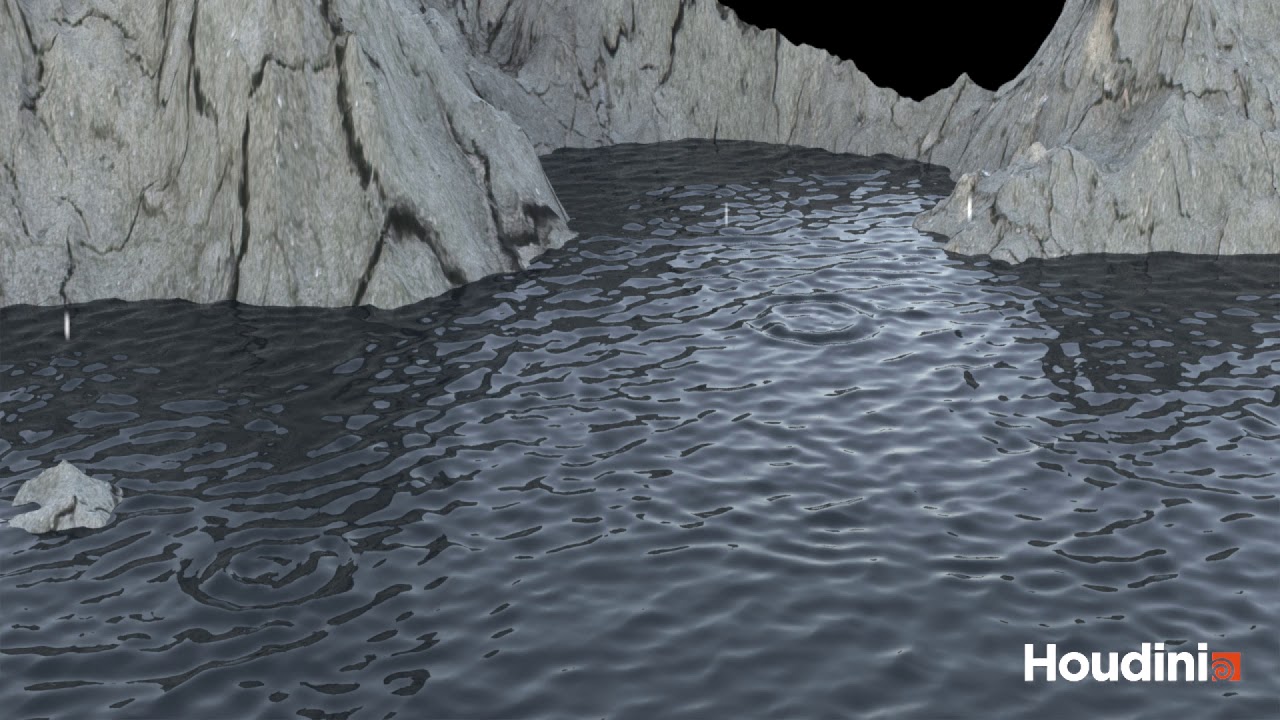 Houdini Pond Water Ripple - By Ripple Solver - YouTube