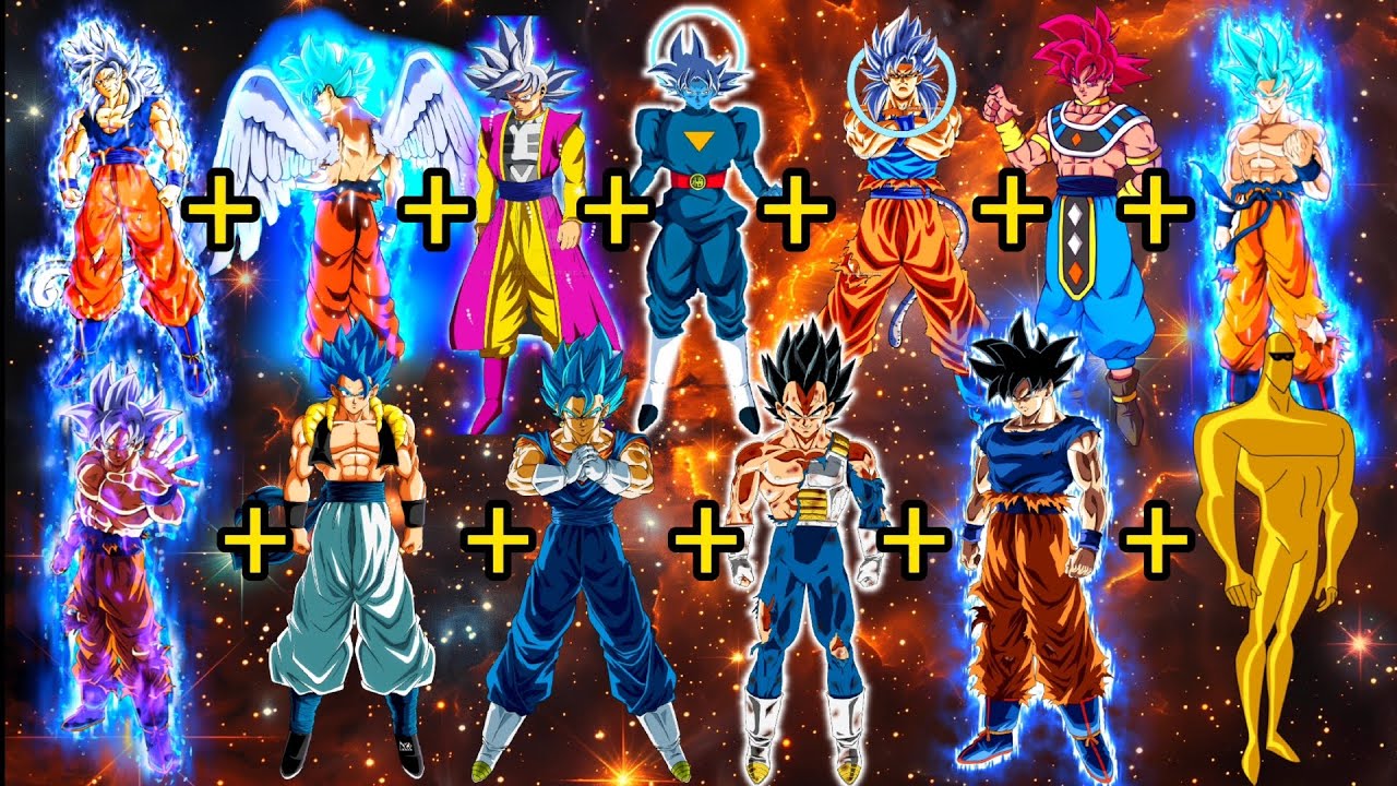 PUI Goku+MSG+OKG+GP Goku+Angel Goku+G.O.D Goku+PSG+MUI Goku+SSB G+SSB V ...