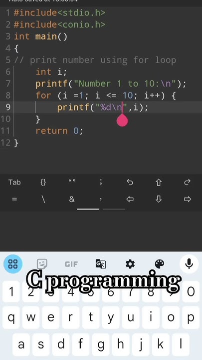Print number using for loop😊 # c program # shorts - YouTube