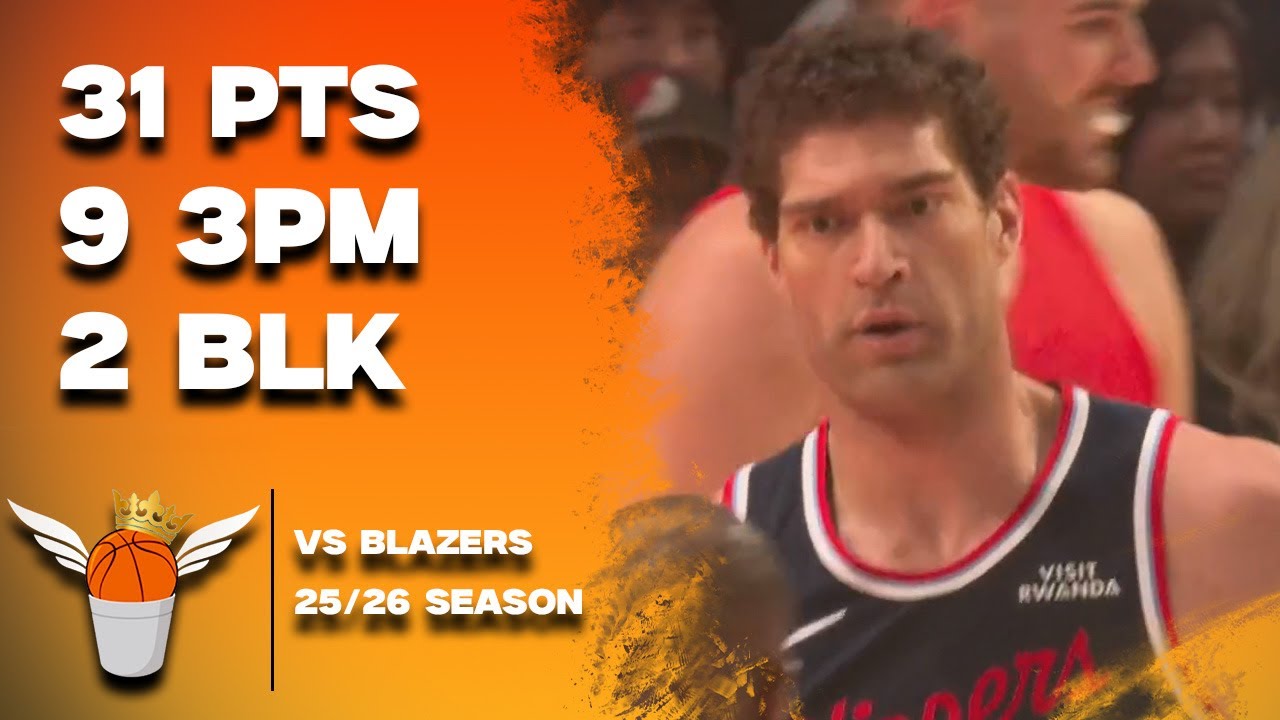 Brook Lopez 31 Points/Career High 9 Threes/2 Blocks Vs Trail Blazers ...