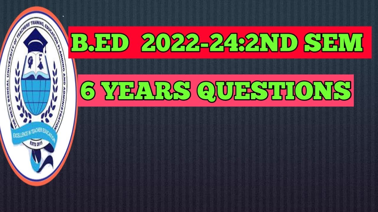 Bed 2nd Sem. QUESTIONS / Bed 2nd sem exam - YouTube