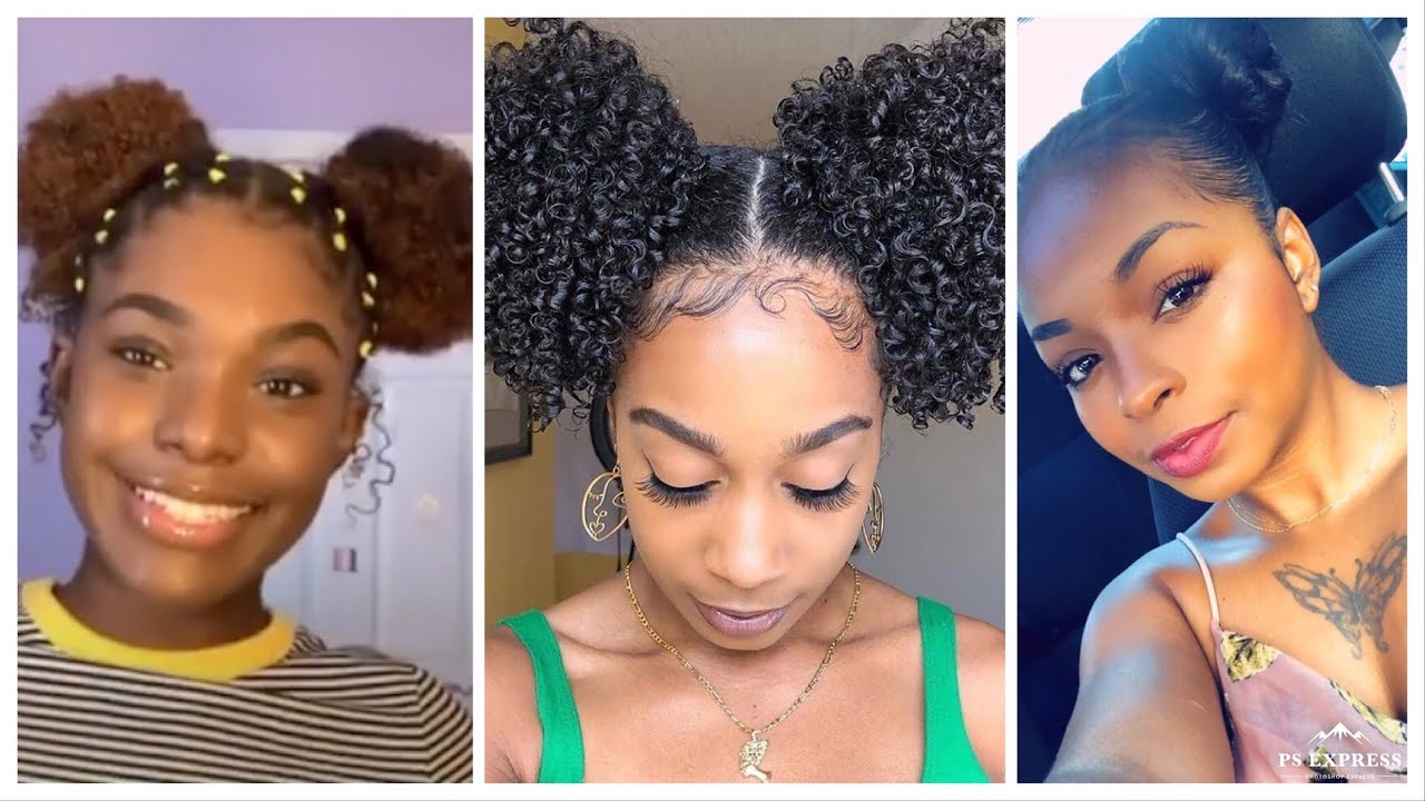 💖 Two Buns | Natural Hair Daily Compilation 🌹 - YouTube