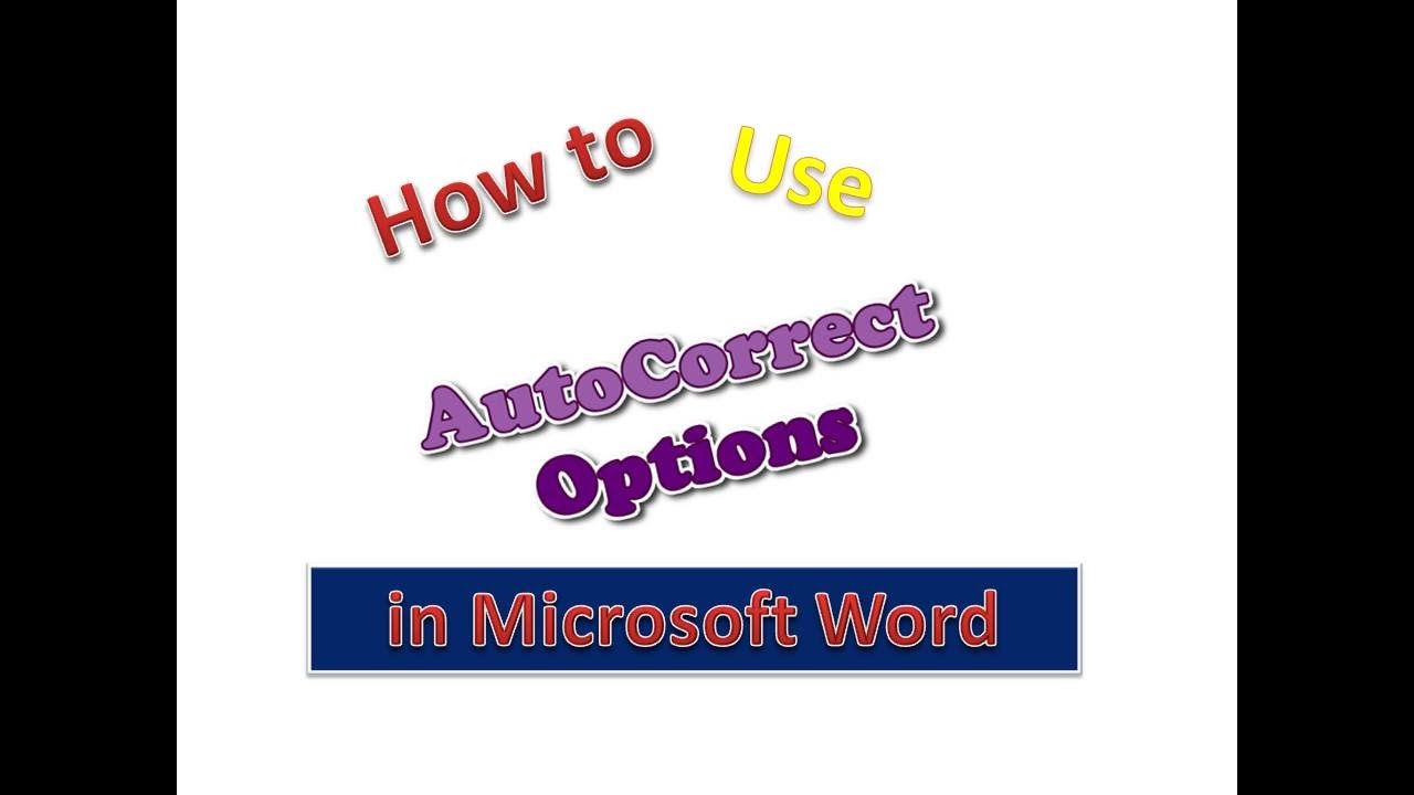 How To Use AutoCorrect Options In Microsoft Word Urdu Hindi YouTube How To Use AutoCorrect Options In Microsoft Word Urdu Hindi YouTube