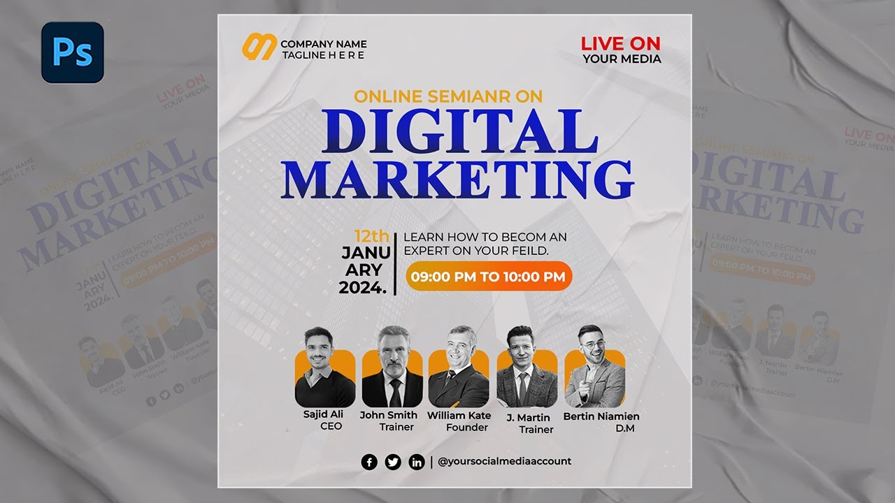 Design a Advertisement Poster in Photoshop | Event Advertisement Poster ...