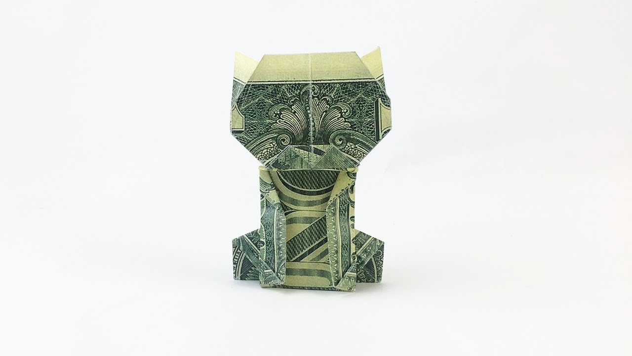 MOney Dollar origami Cat Tutorial JO Nakashima - YouTube