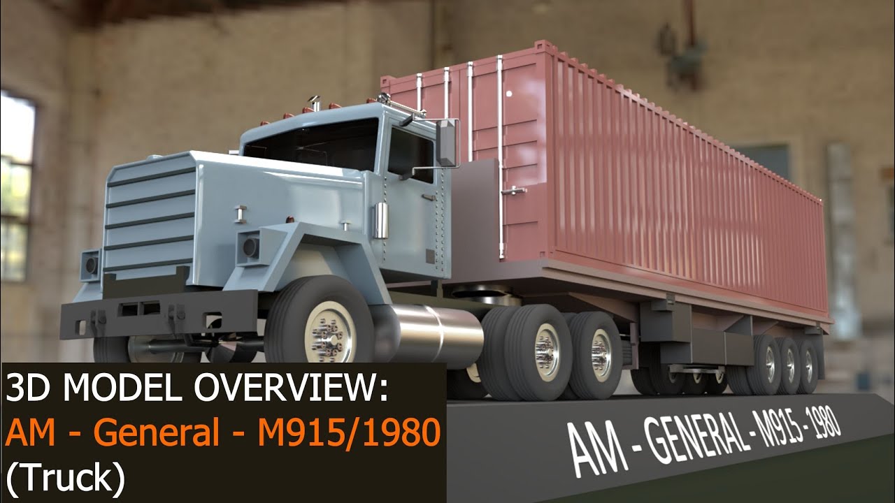 3D Model: Am General M915 Truck (1980) - YouTube