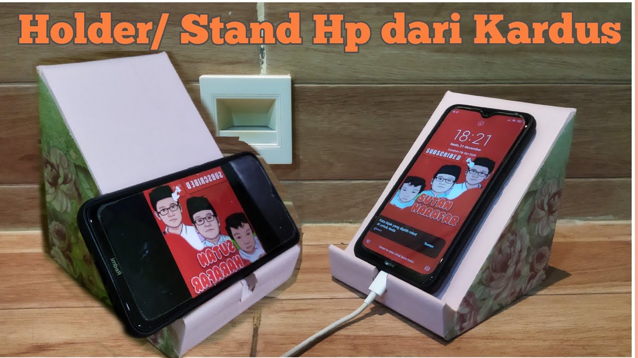 Cara membuat stand HP dari kardus - YouTube